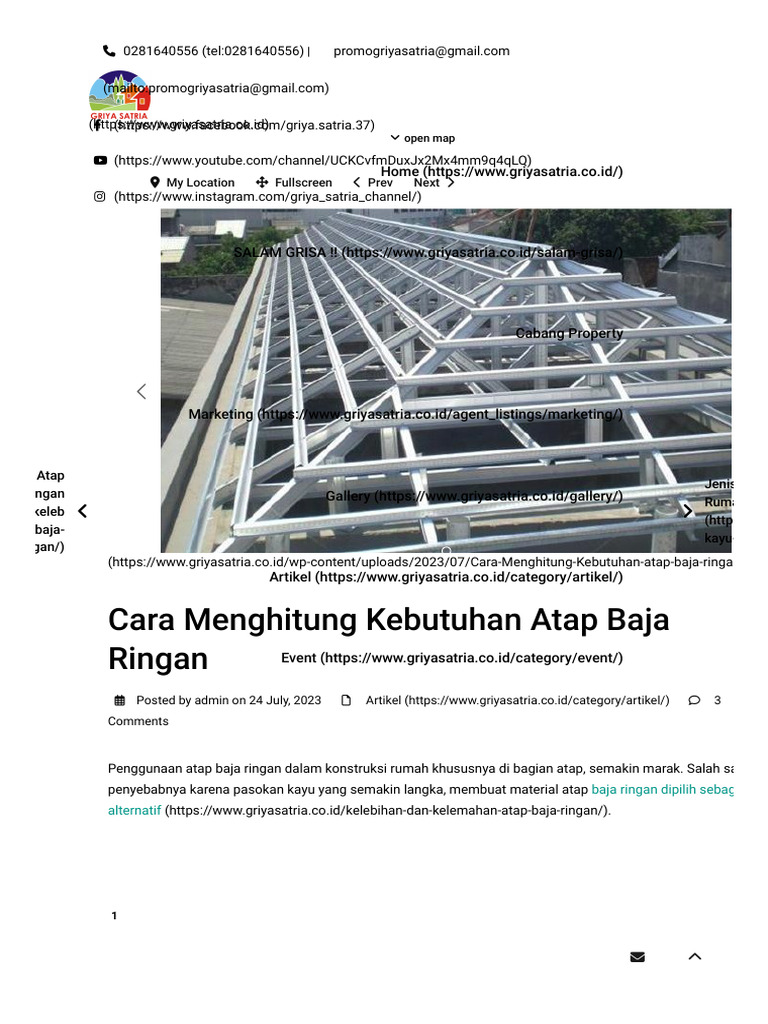 Cara Menghitung Kebutuhan Atap Baja Ringan - Griya Satria | PDF