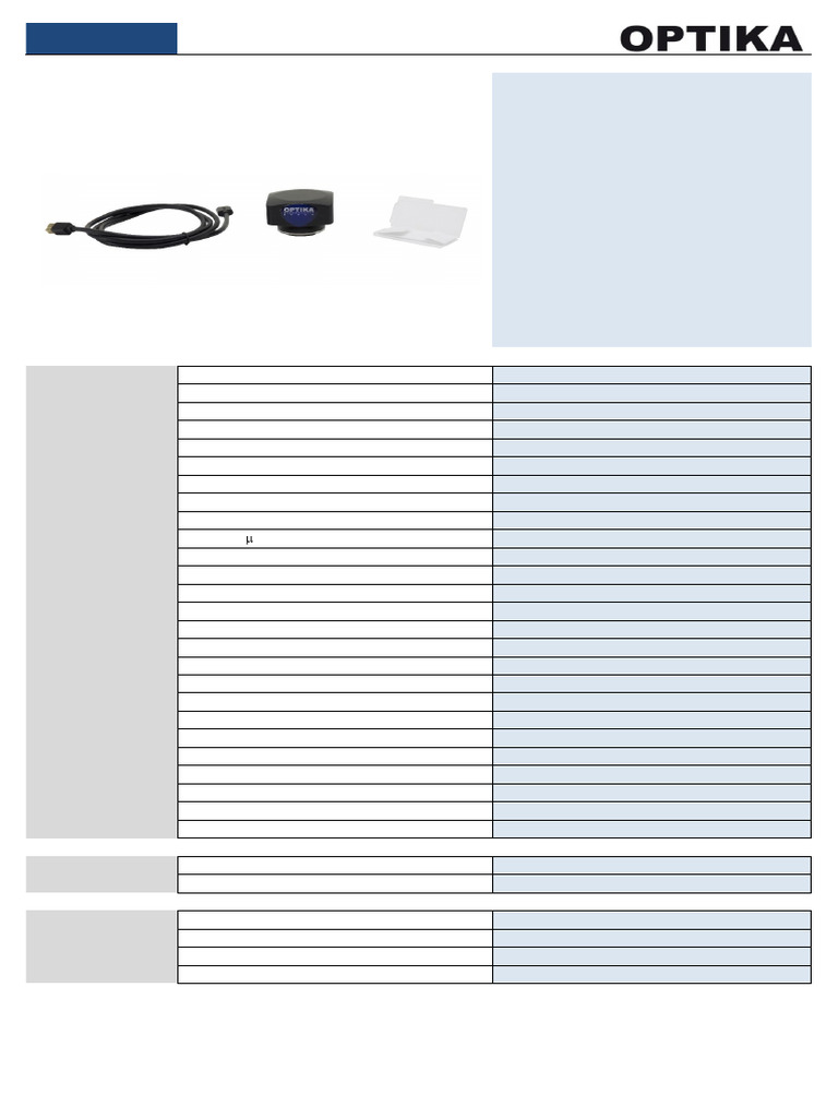 Optika High Performance USB 3.0 C-Mount Microscope Camera C-P3 | PDF ...