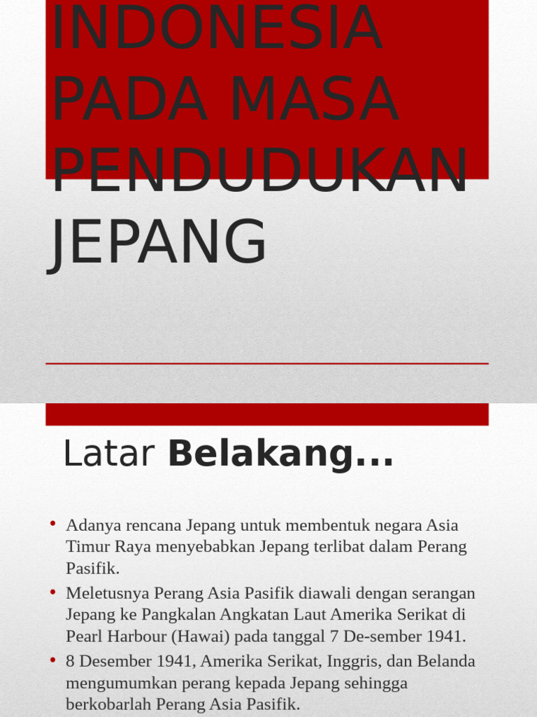Indonesia Pada Masa Pendudukan Jepang | PDF