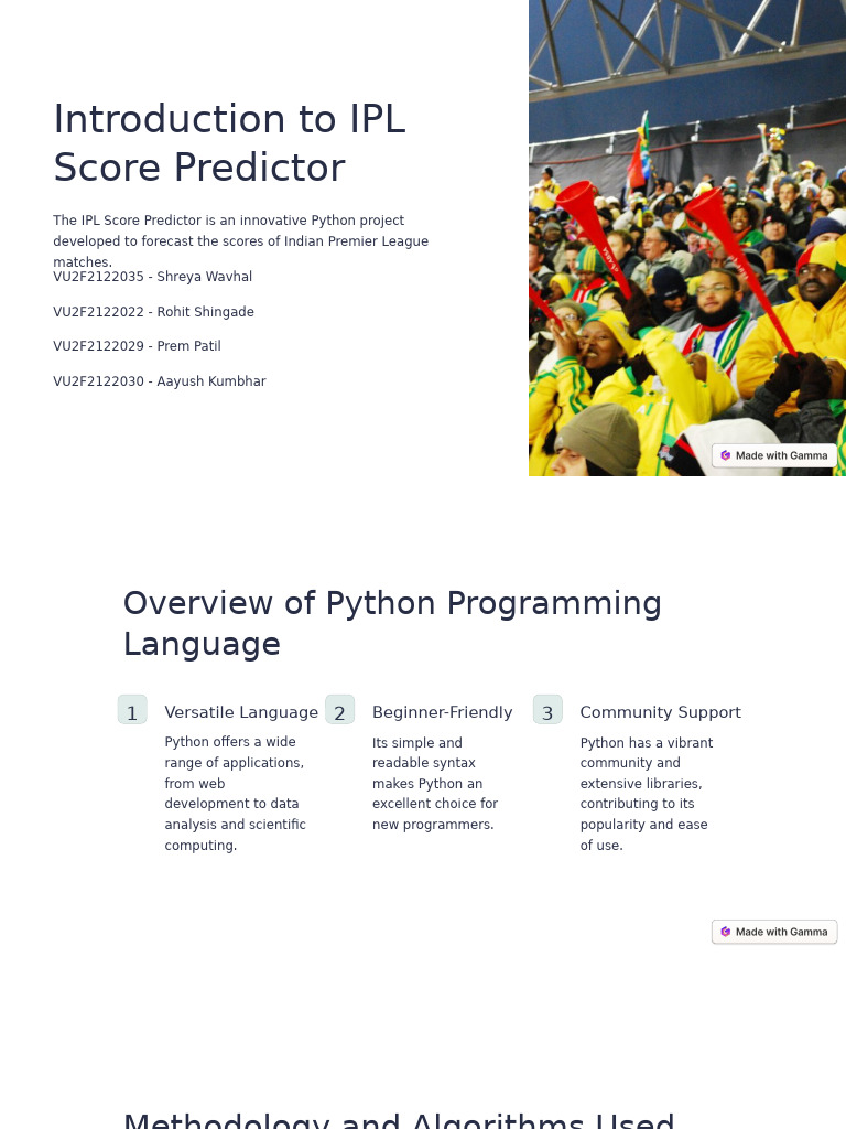 Introduction To IPL Score Predictor | PDF