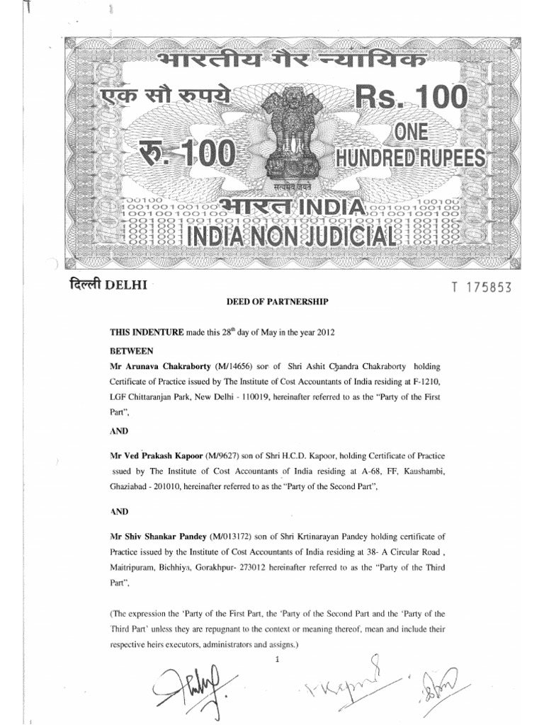 Partnership Deed | PDF