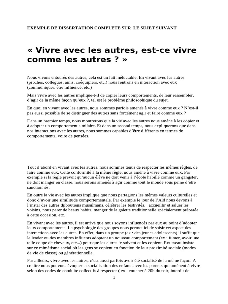 Exemple de Dissertation Complete | PDF