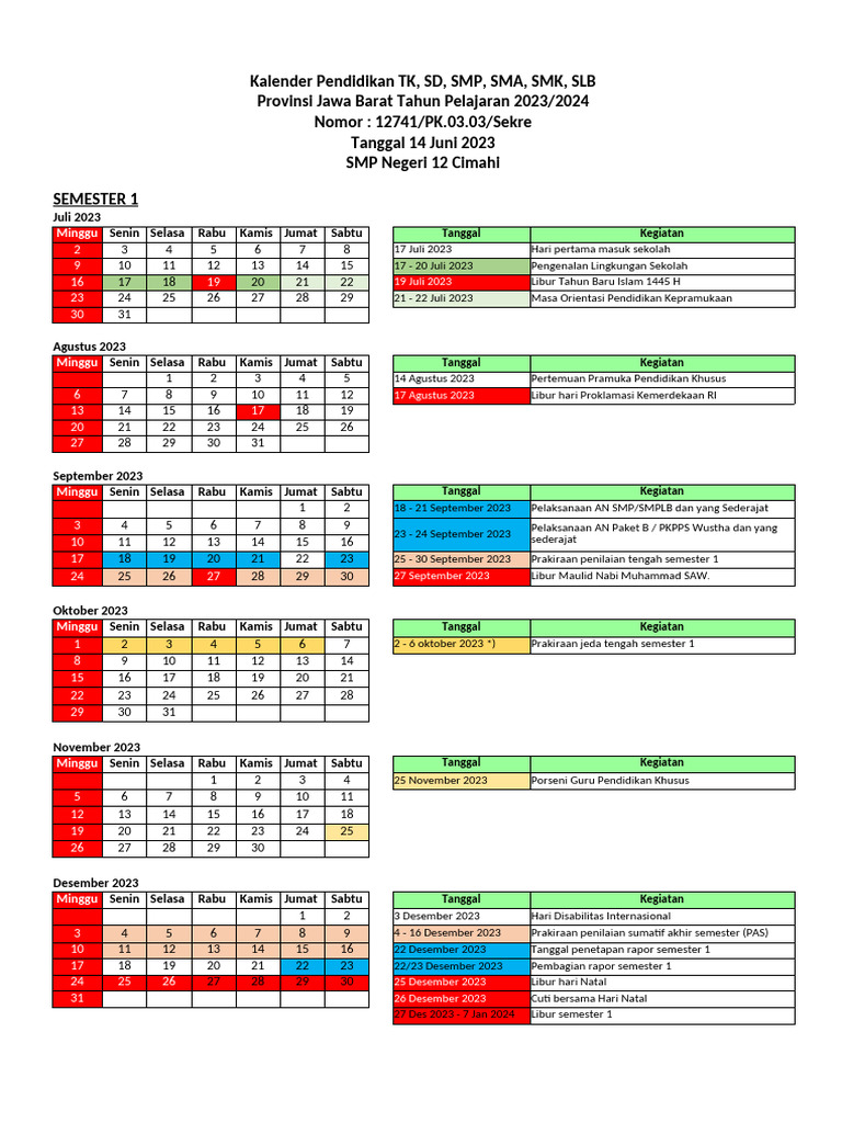 Kalender Pendidikan | PDF