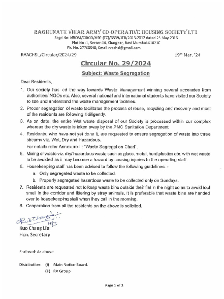 Circular 29 Waste Segregation | PDF