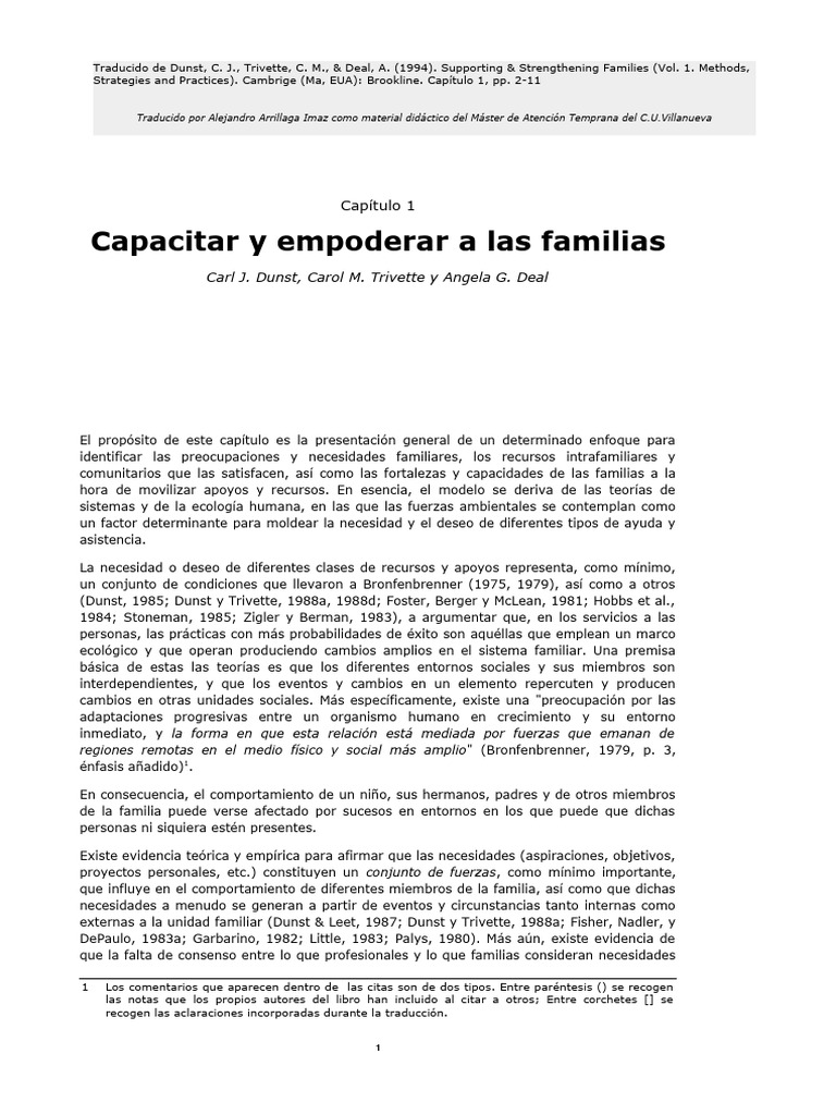 DUNST Empoderar y Capacitar Familias | PDF