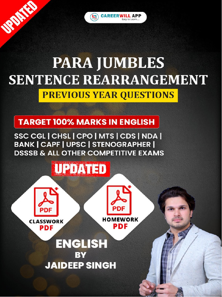 Para Jumbles PYQ Jaideep Sir | PDF