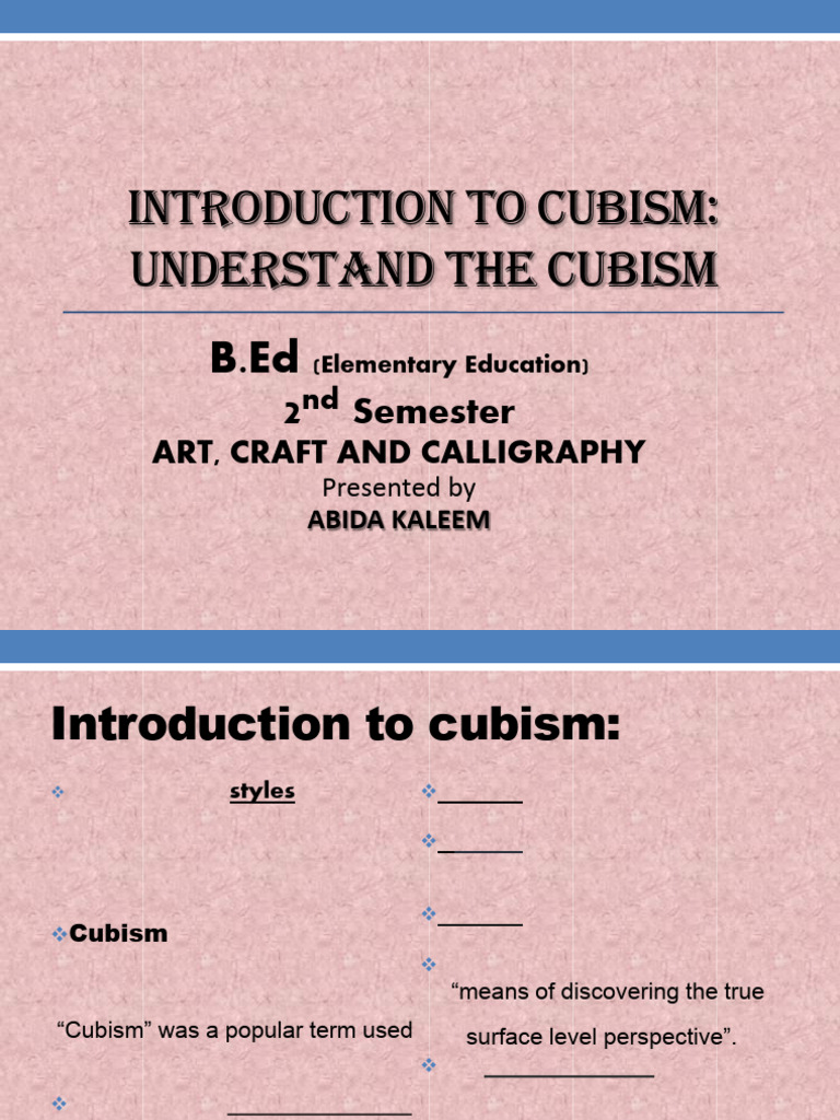 Introduction To Cubism, Understand The Cubism | PDF | Cubism | Abstract Art