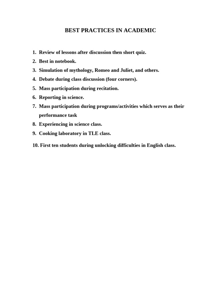 Best Practices | PDF