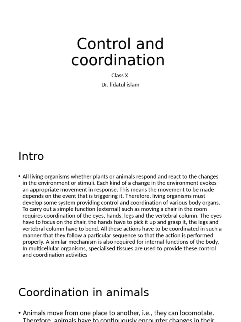 Control and Coordination Class 10th MIM Notes | PDF | Axon | Science ...