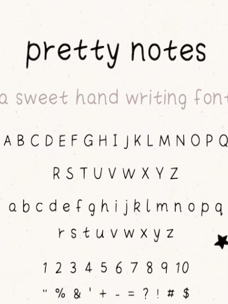 Handwriting Font Cute Font Note Taking Font Goodnotes Font Social Media ...