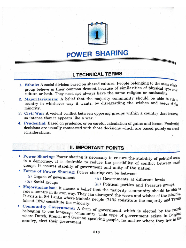 Civics Class 10th Mcq's MIM Notes | PDF