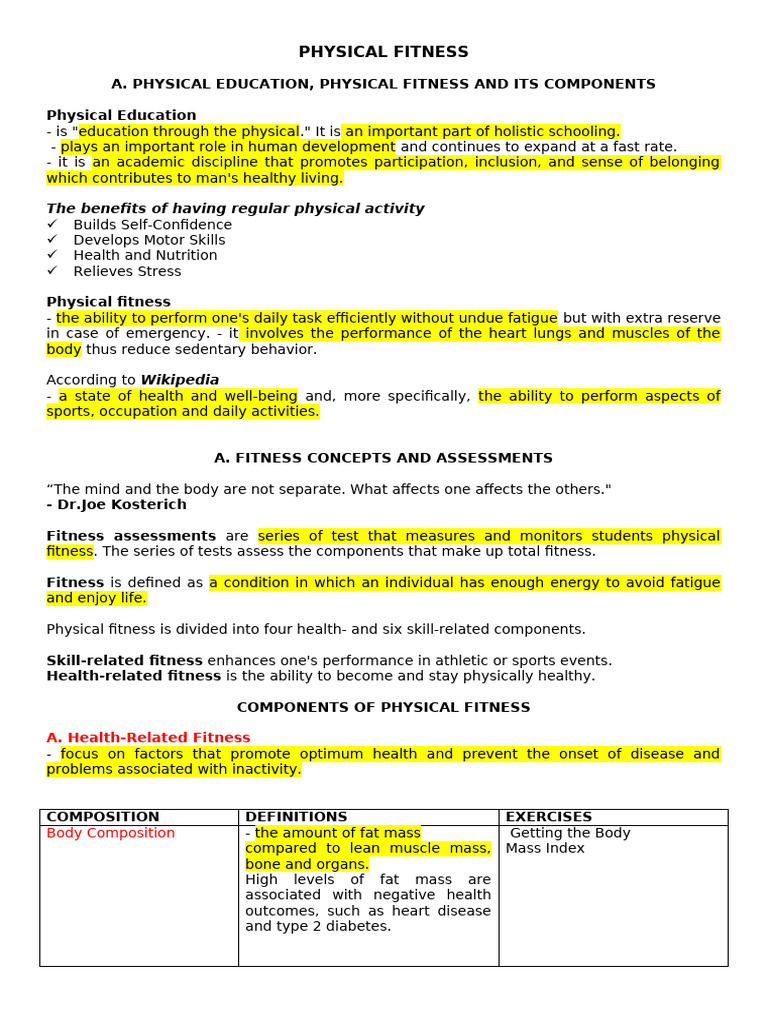 Physical Fitness | PDF