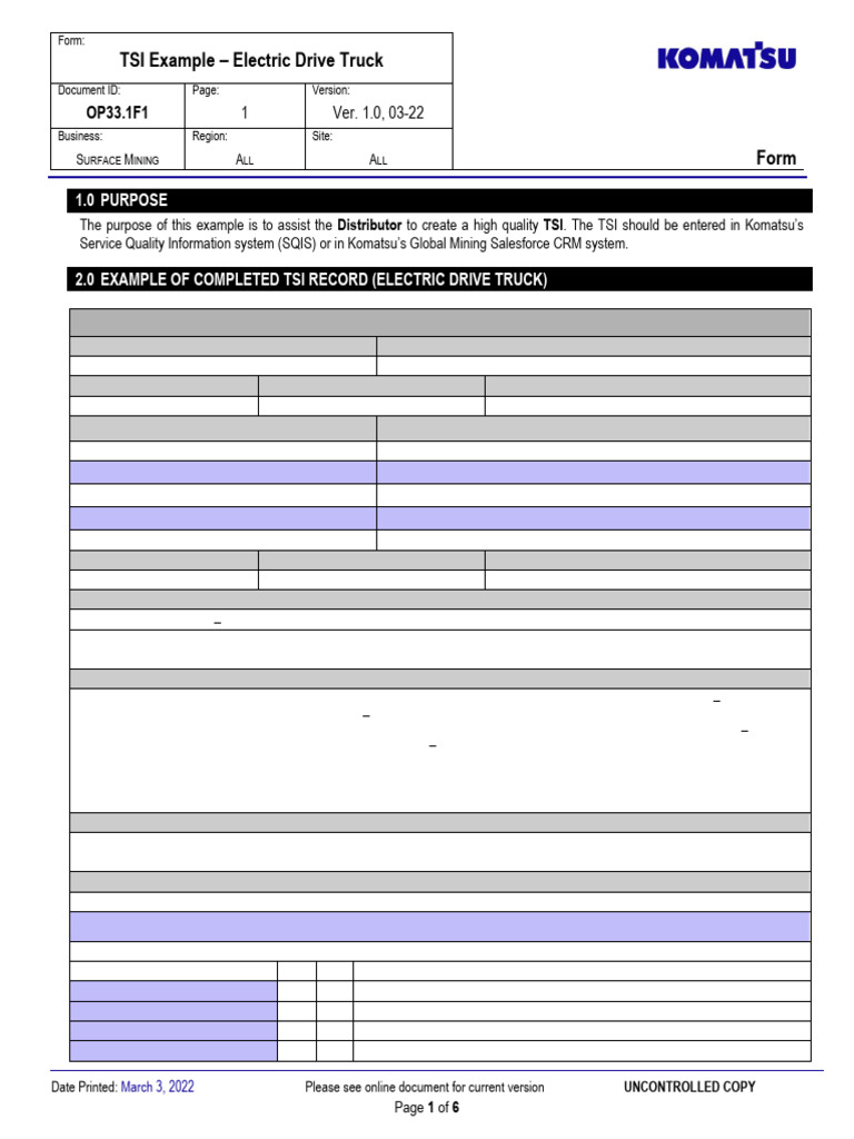 TSI Example - Electric Drive Truck | PDF