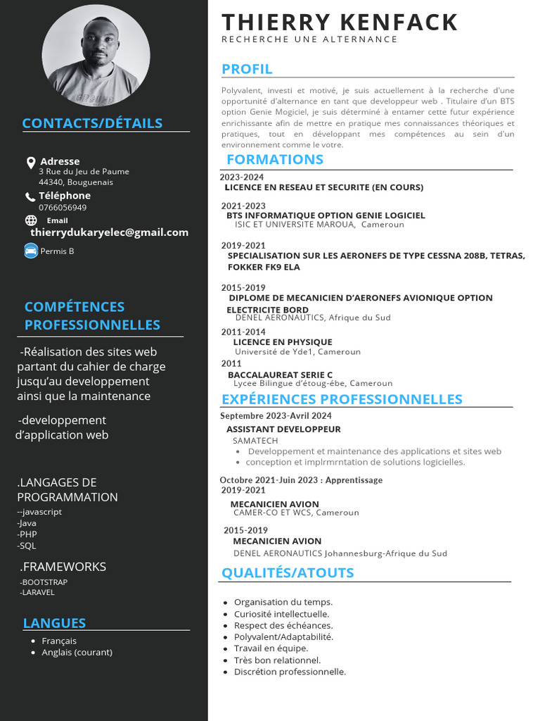 CV Thierry Kenfack Fni | PDF