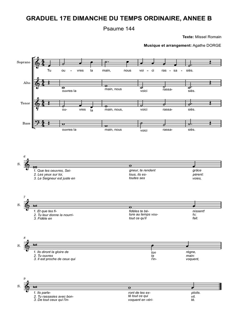 Graduel 17e Dimanche Du Temps Ordinaire, Annee B | PDF