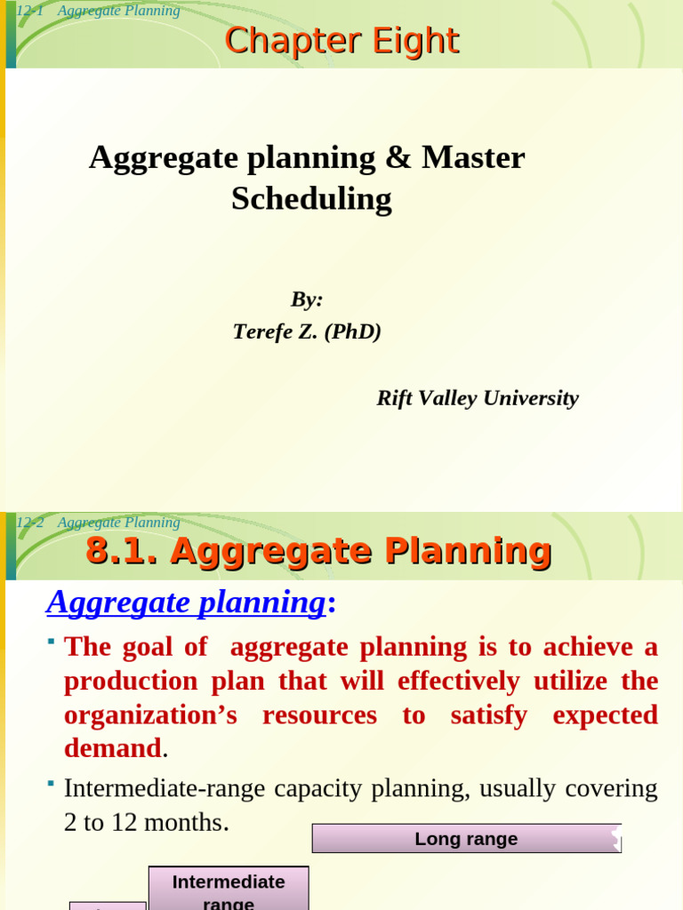 Chapter Eight (Aggregate planning) | PDF