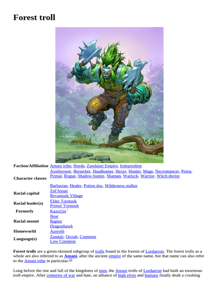 Faction - Forest Troll | PDF