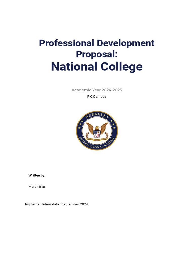 Proffesional Development Proposal - AY - 2024-2025 | PDF