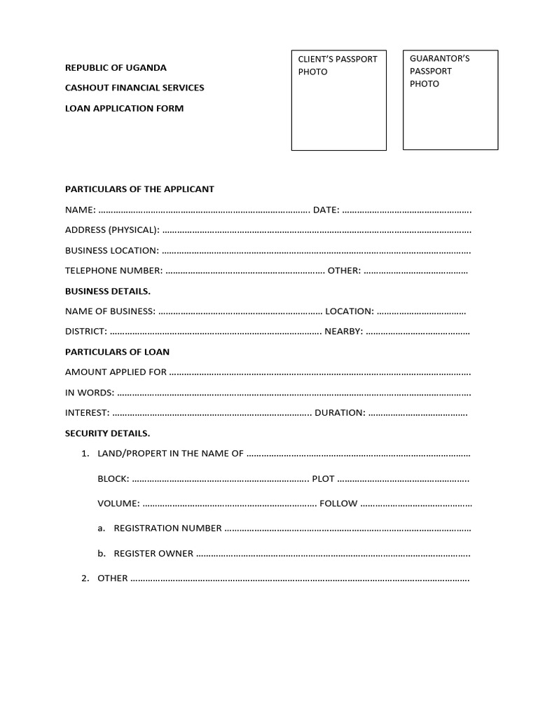 Money Lender Form | PDF