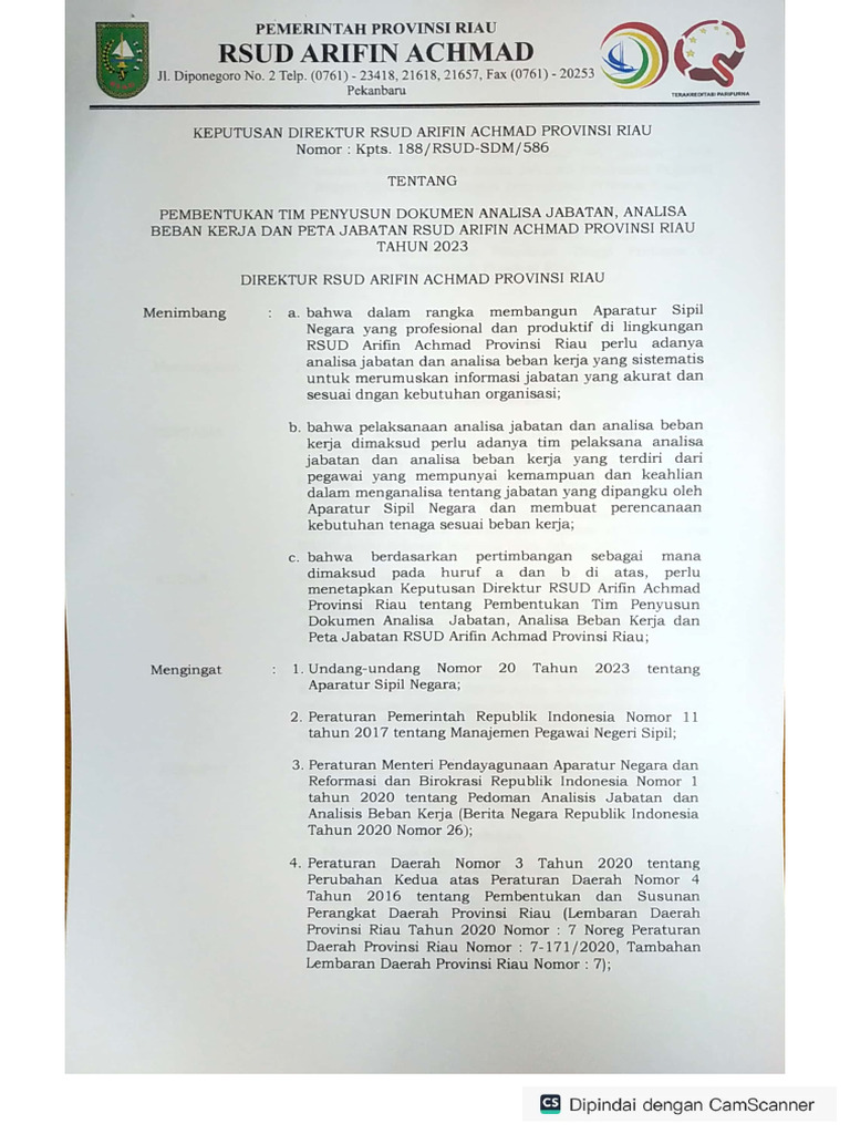 SK Penyusun Anjab & Peta Jabatan | PDF