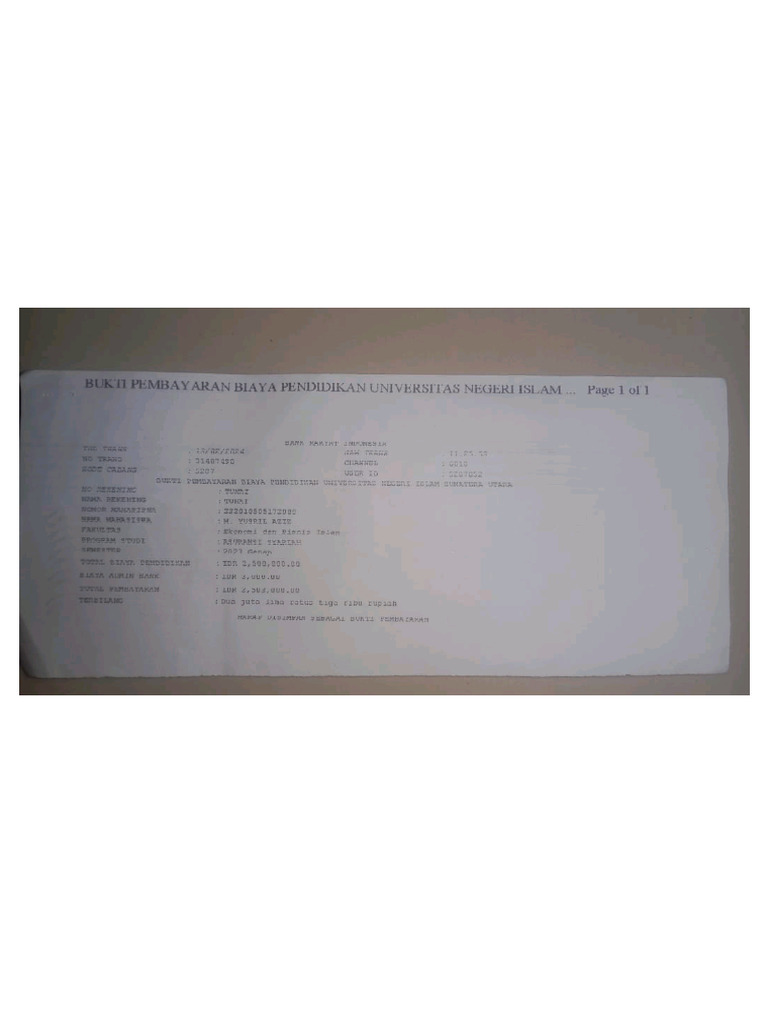 Slip Ukt Semester 14 | PDF