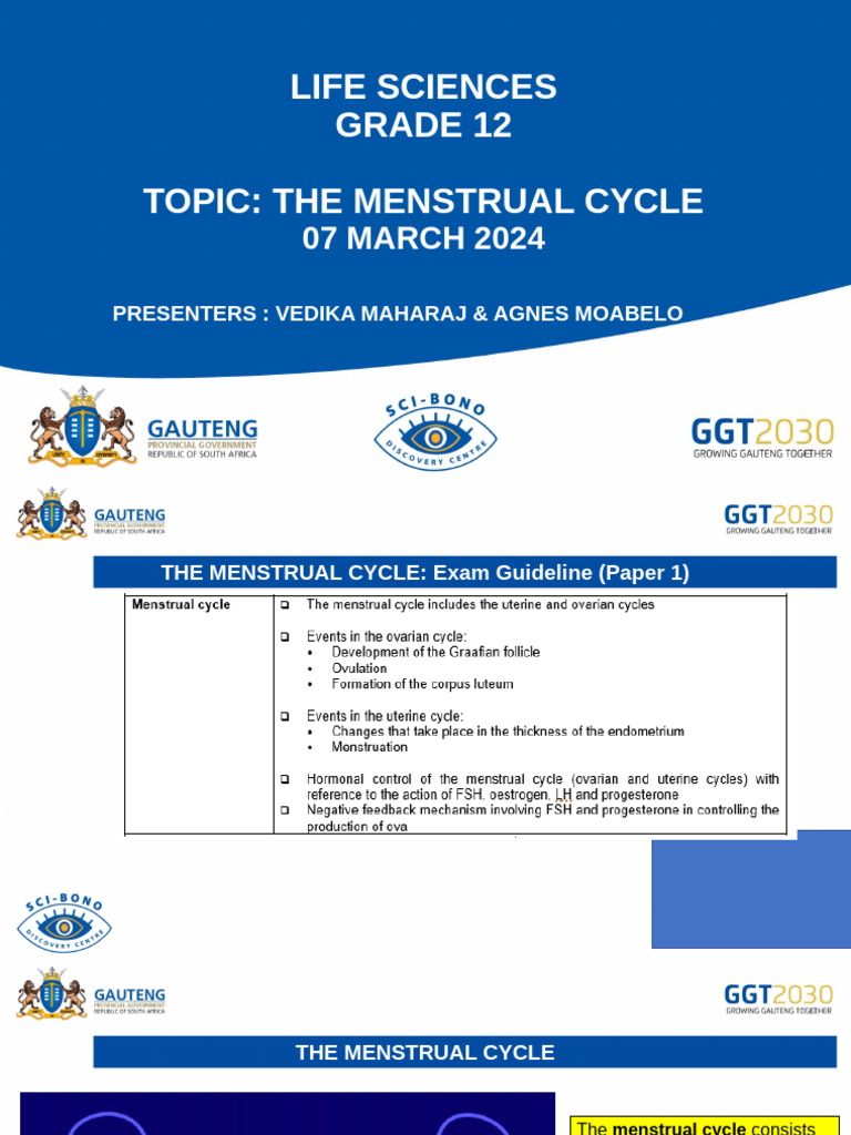 Life Sciences THE MENSTRUAL CYCLE MARCH 202 Autosaved | PDF