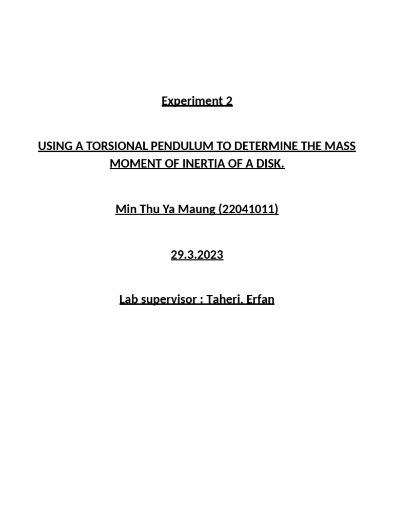 Mech 2001 Experiment 2 | PDF