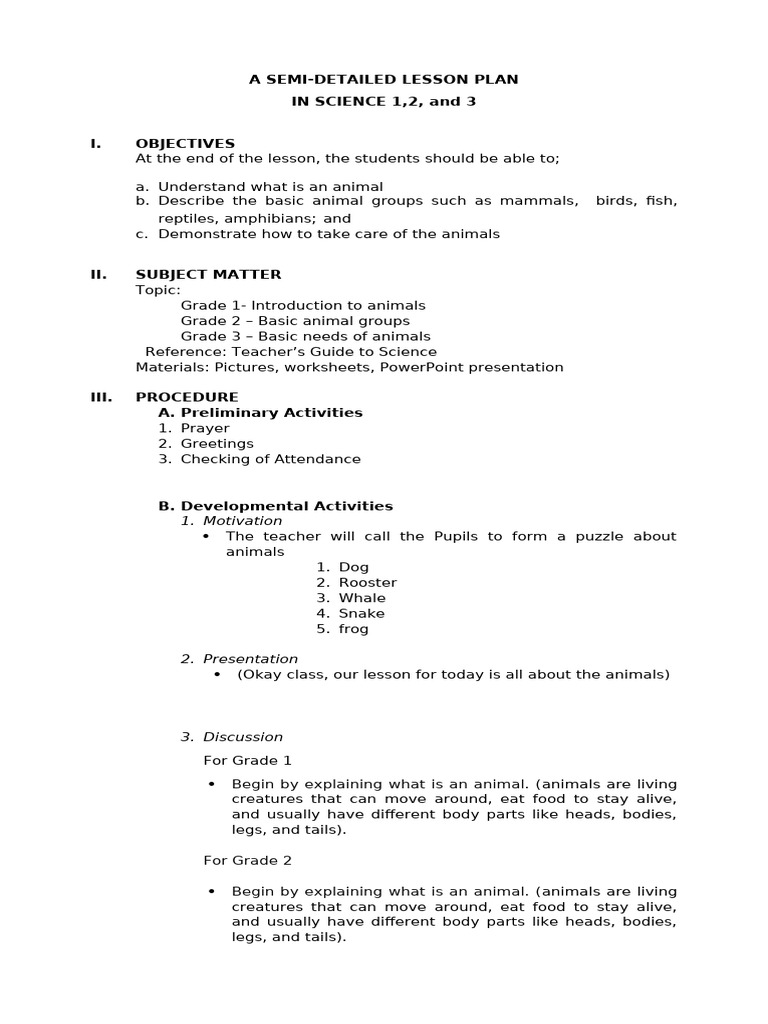 A Semi - Detailed LP in Multigrade (Science) | PDF