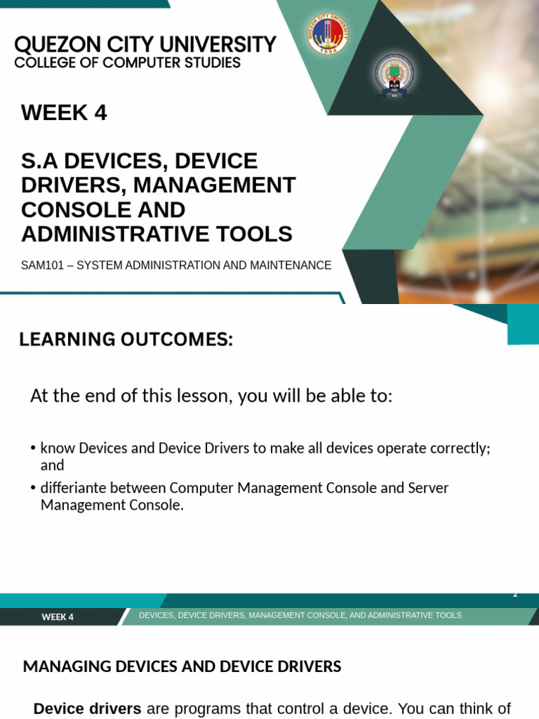 Sam101 Week 4 Device Drivers | PDF
