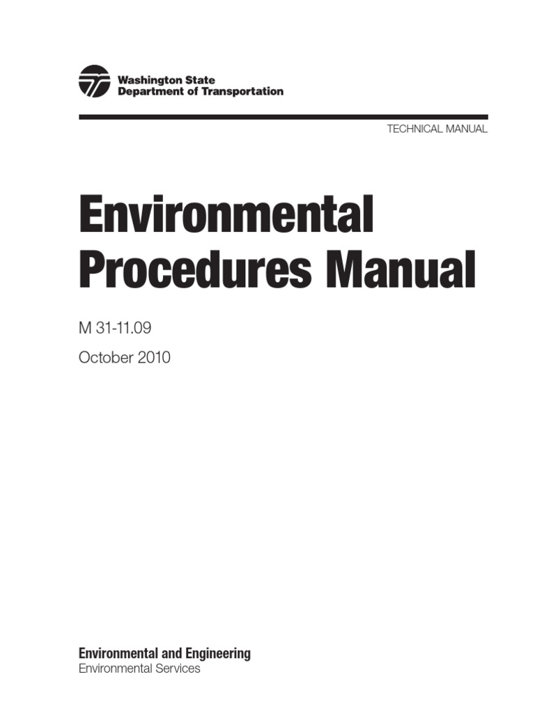 Environmental Procedures Manual: M 31-11.09 October 2010 | PDF