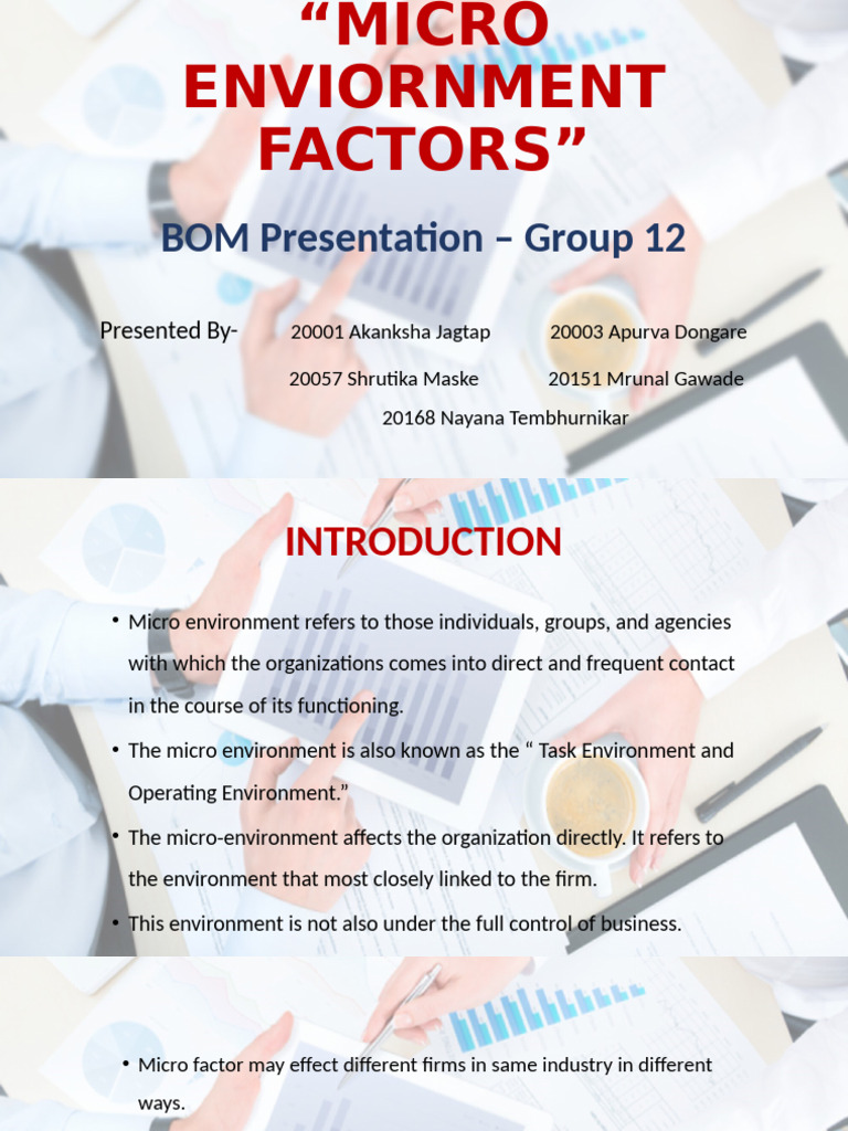 Group-12 MICRO ENVIORNMENT FACTORS | PDF