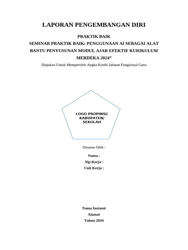 (DOWNLOAD) Laporan Pengembangan Diri Seminar Praktik Baik - Penggunaan AI Sebagai Alat Bantu ...