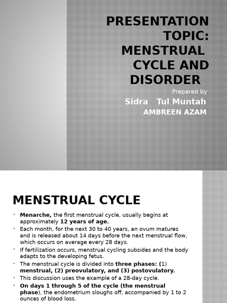 Menstrual Disorder | PDF