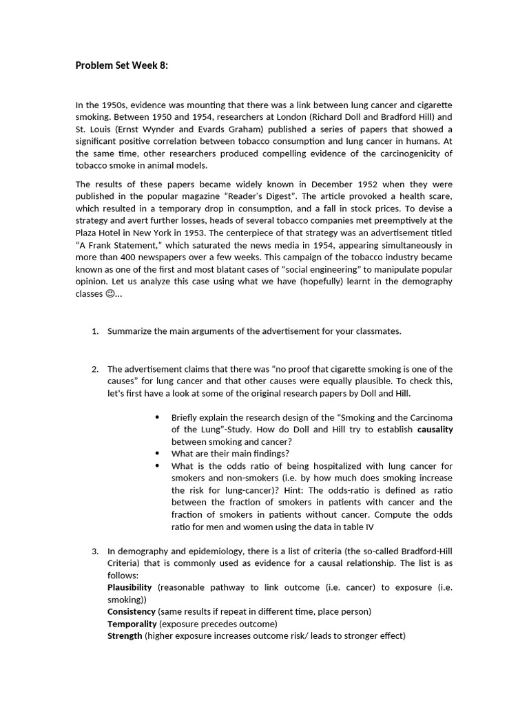 Problem Set Week 8 | PDF