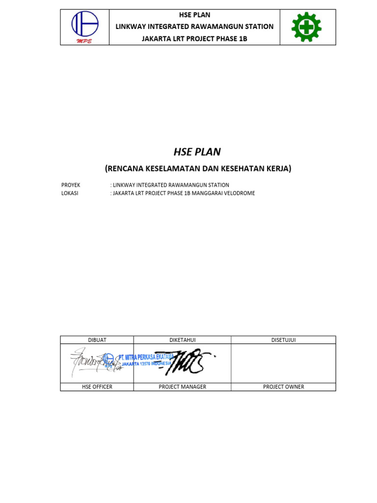 HSE PLAN LNKWAY-rev.01 | PDF
