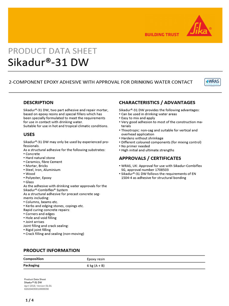 Sikadur - 31 DW | PDF