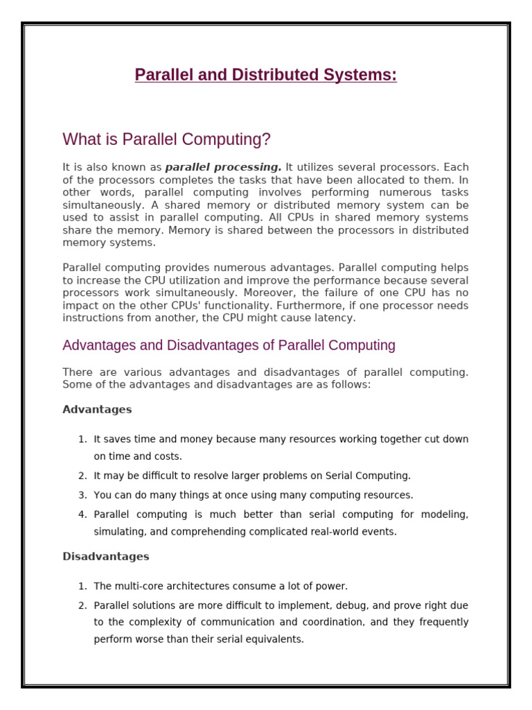 CC PARELLEL AND DISTRIBUTED SYSTEMS | PDF