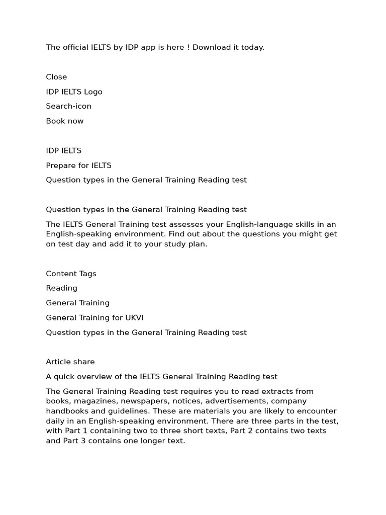 Reading Question Types | PDF