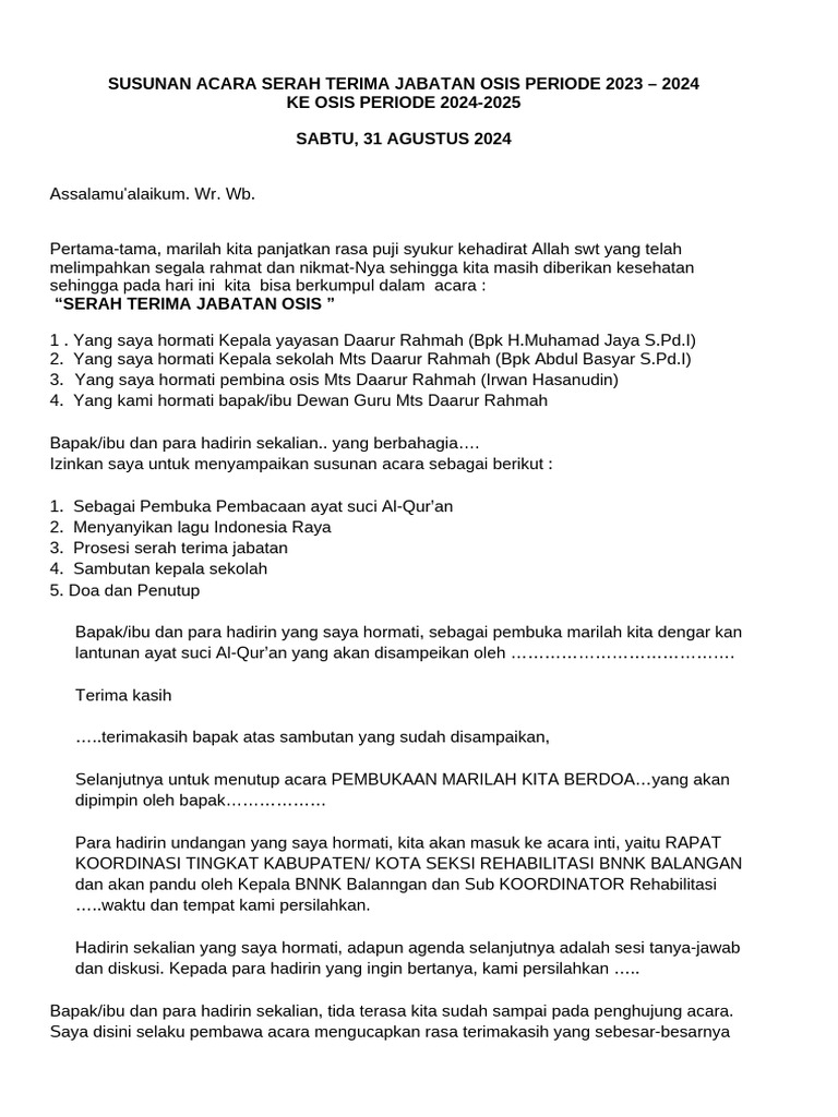 535385726 382318365 Contoh Susunan Acara Formal | PDF