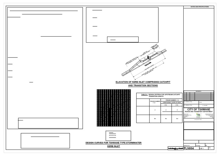 Tshwane Kerb Inlet Design Guide | PDF