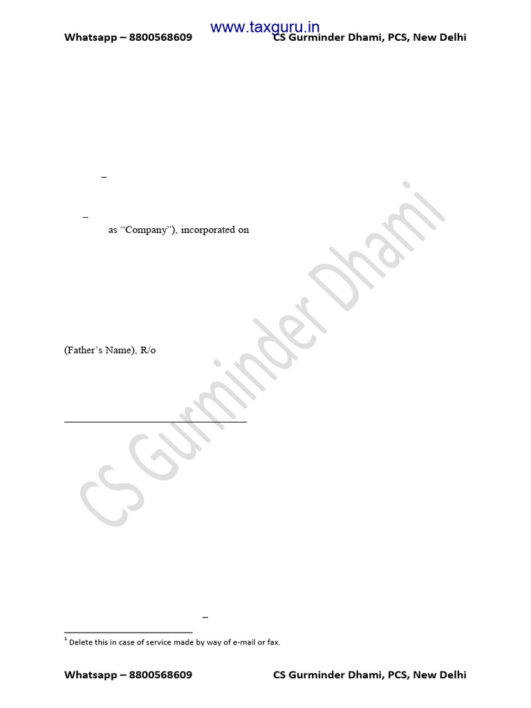 Sample Complaint Letter To Be Filed With ROC | PDF