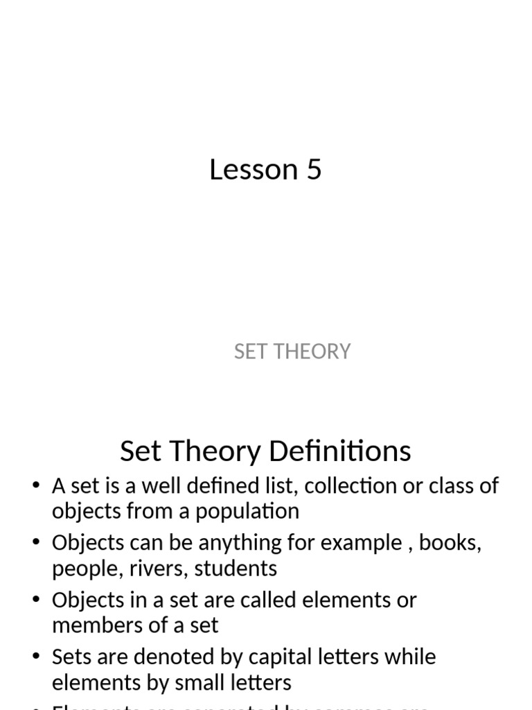 Lesson 5-Set Theory | PDF