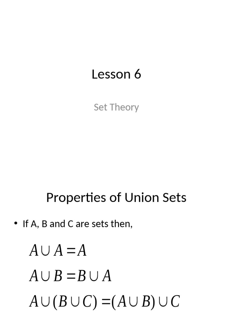 Lesson 6-Set Theory | PDF