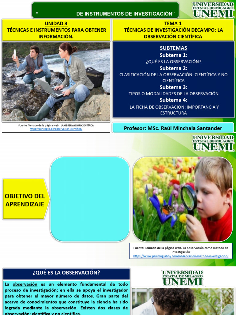 Diapositivas - Observación Científica | PDF