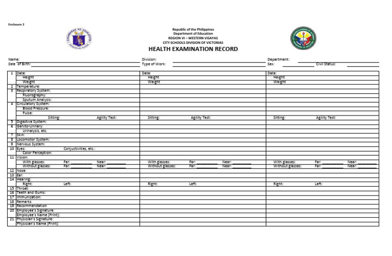 SHD Form 1 - EMPLOYEES Page 3 1 - Blank | PDF | Medical Specialties ...