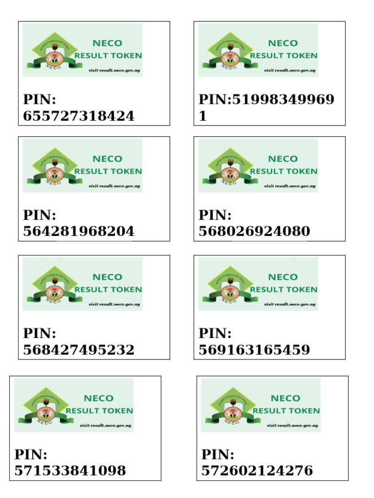 Neco Scratch Card 1 | PDF