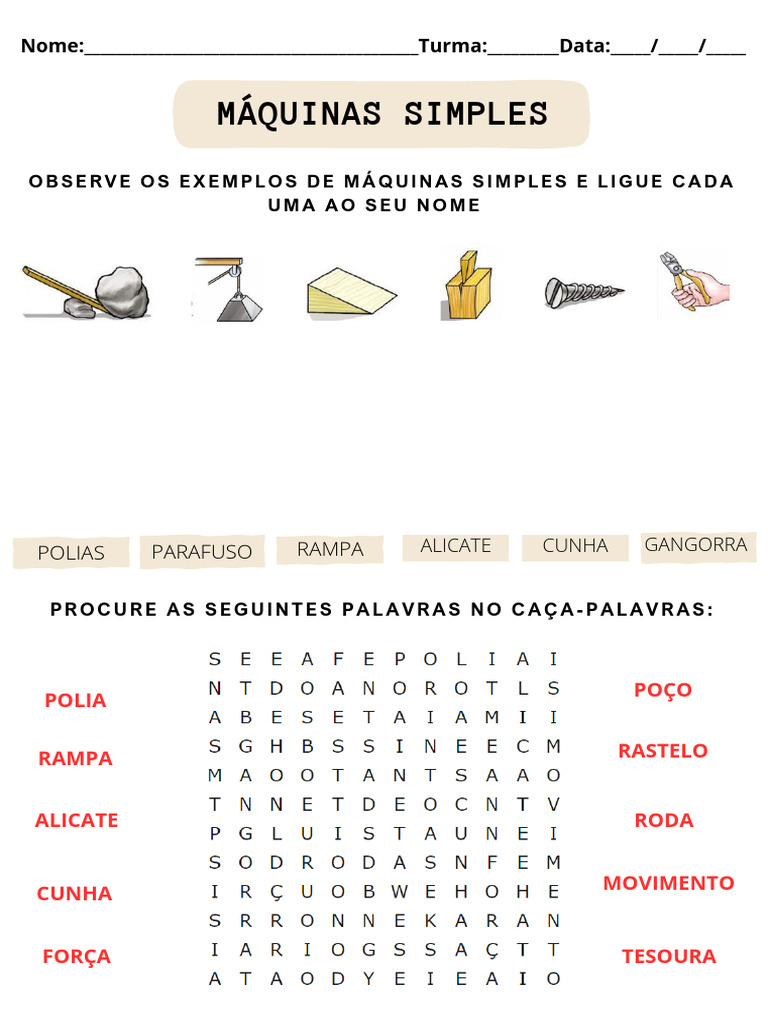 Atividade Maquinas Simples | PDF