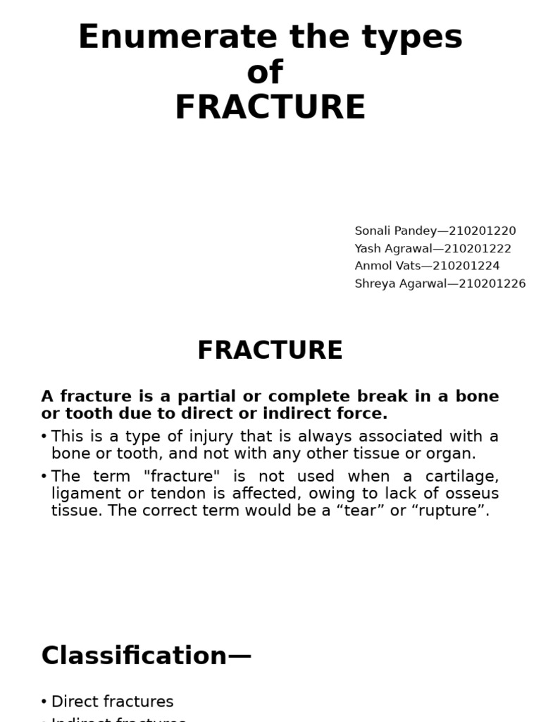 Types of Fractures | PDF