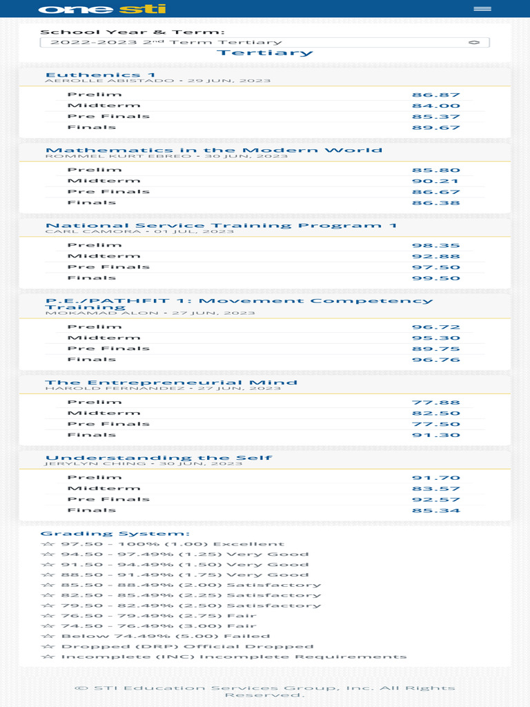 One STI Student Portal | PDF