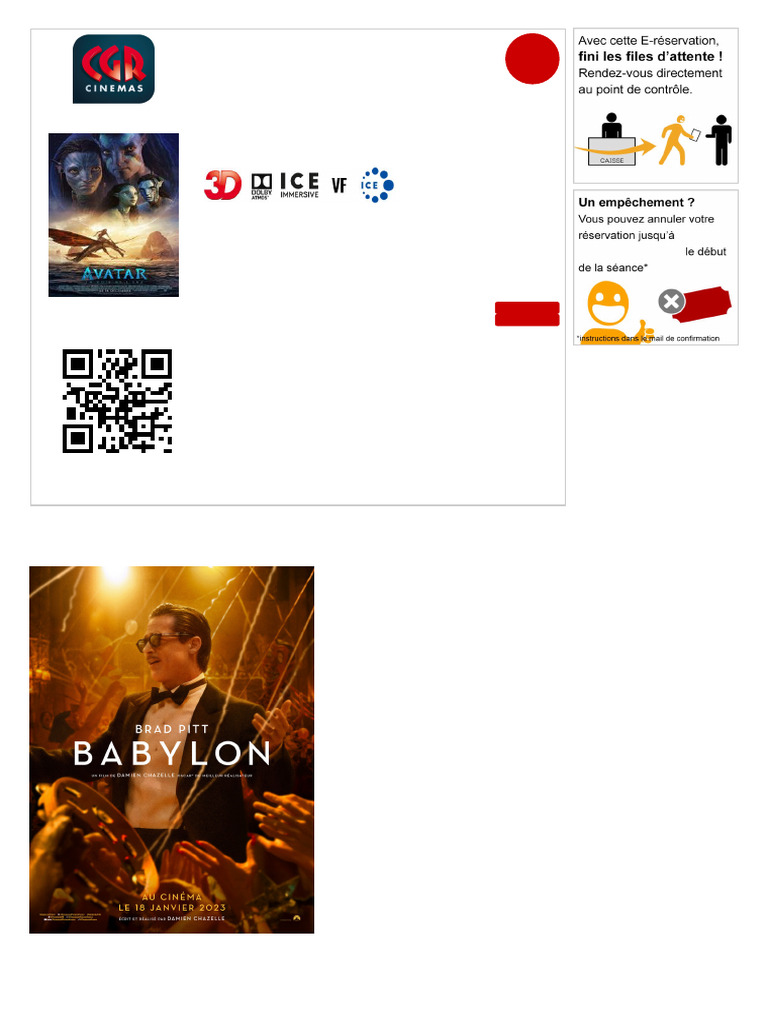 E-Billet: 4 Places: Avatar: La Voie de L'eau | PDF